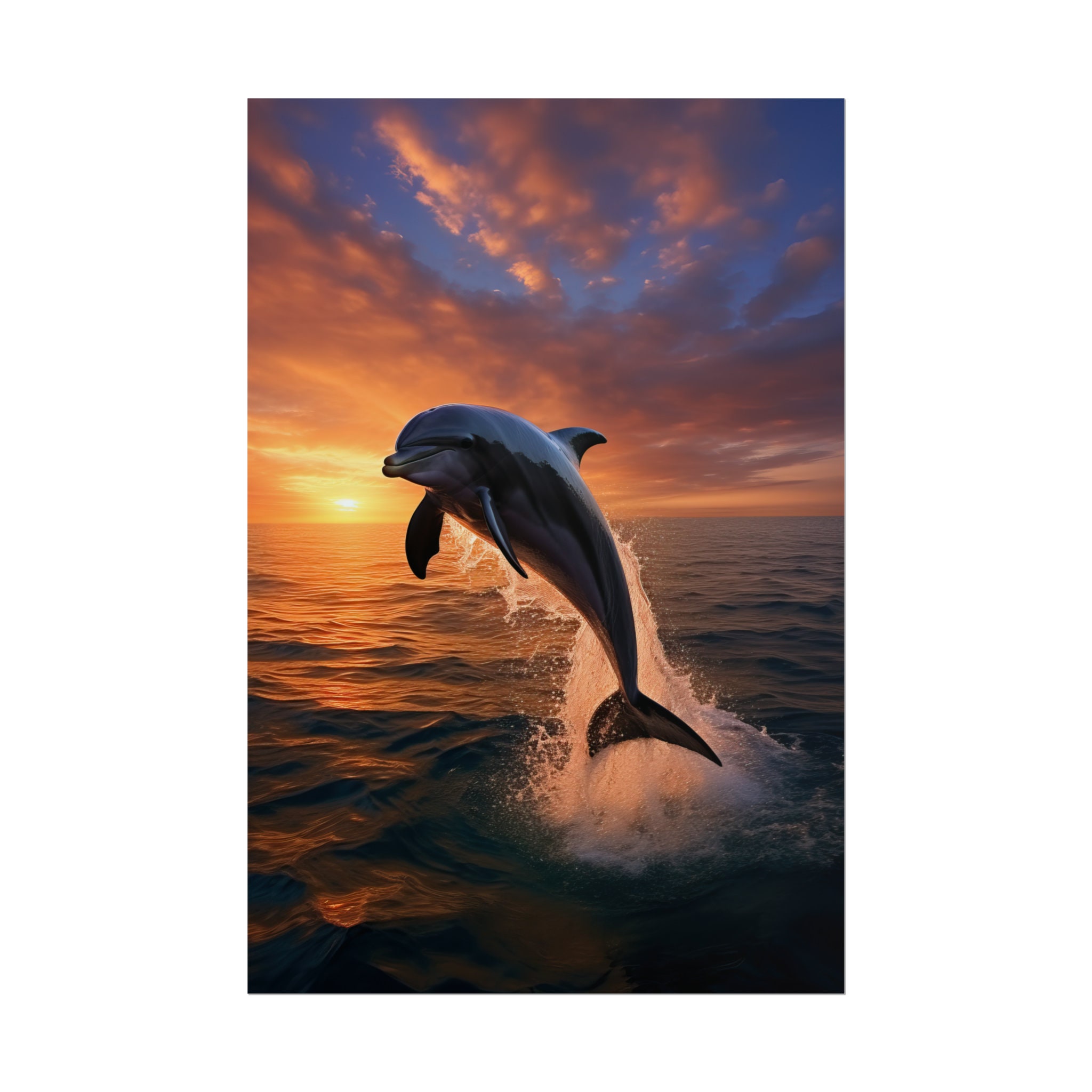 Dolphin Poster Print | Colorful Dolphin Art | Dolphin Wall Decor ...