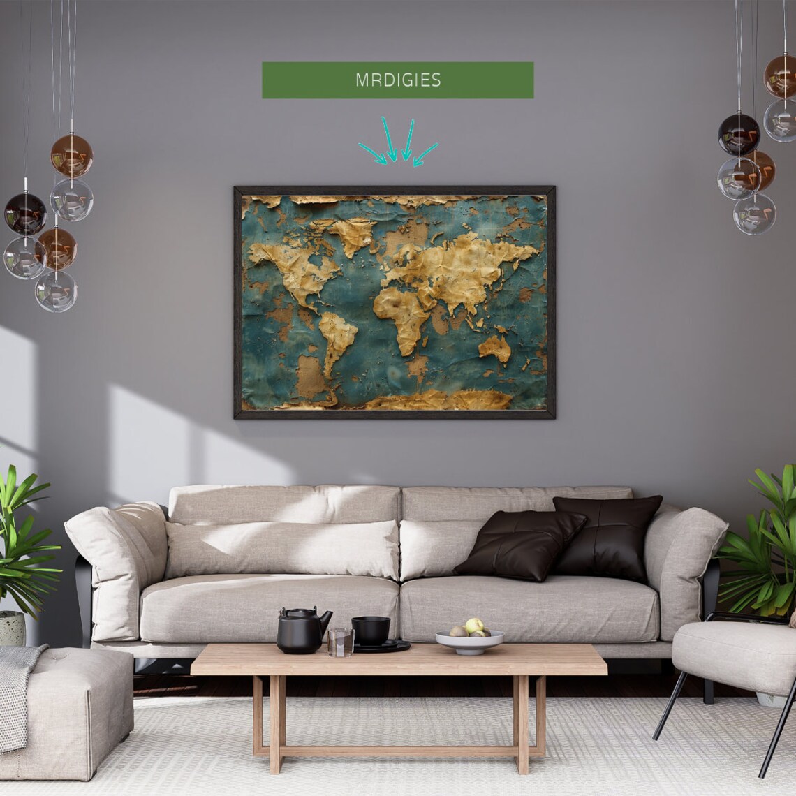 Antique World Map Framed Canvas Print | Vintage National Geographic ...