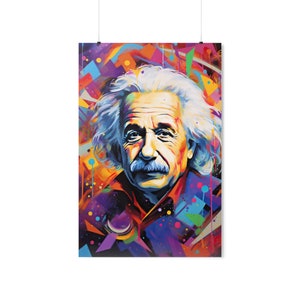 Colorful Einstein Portrait Print Einstein Art Vibrant Poster Art ...