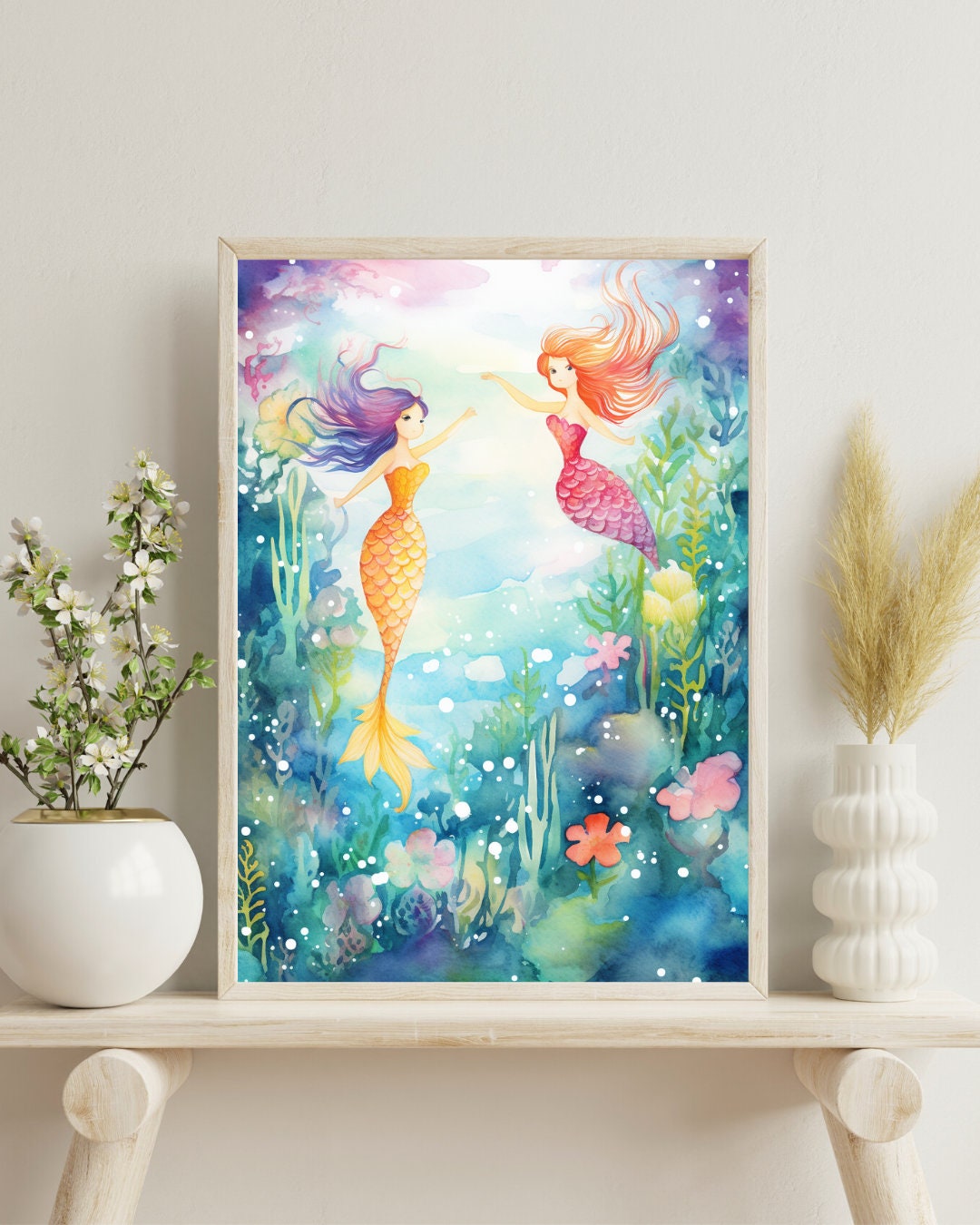 Underwater Mermaid Painting - Ocean Fantasy Artwork - Perfect for ...