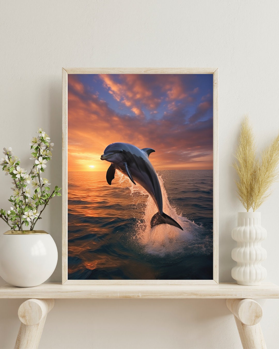 Dolphin Poster Print | Colorful Dolphin Art | Dolphin Wall Decor ...