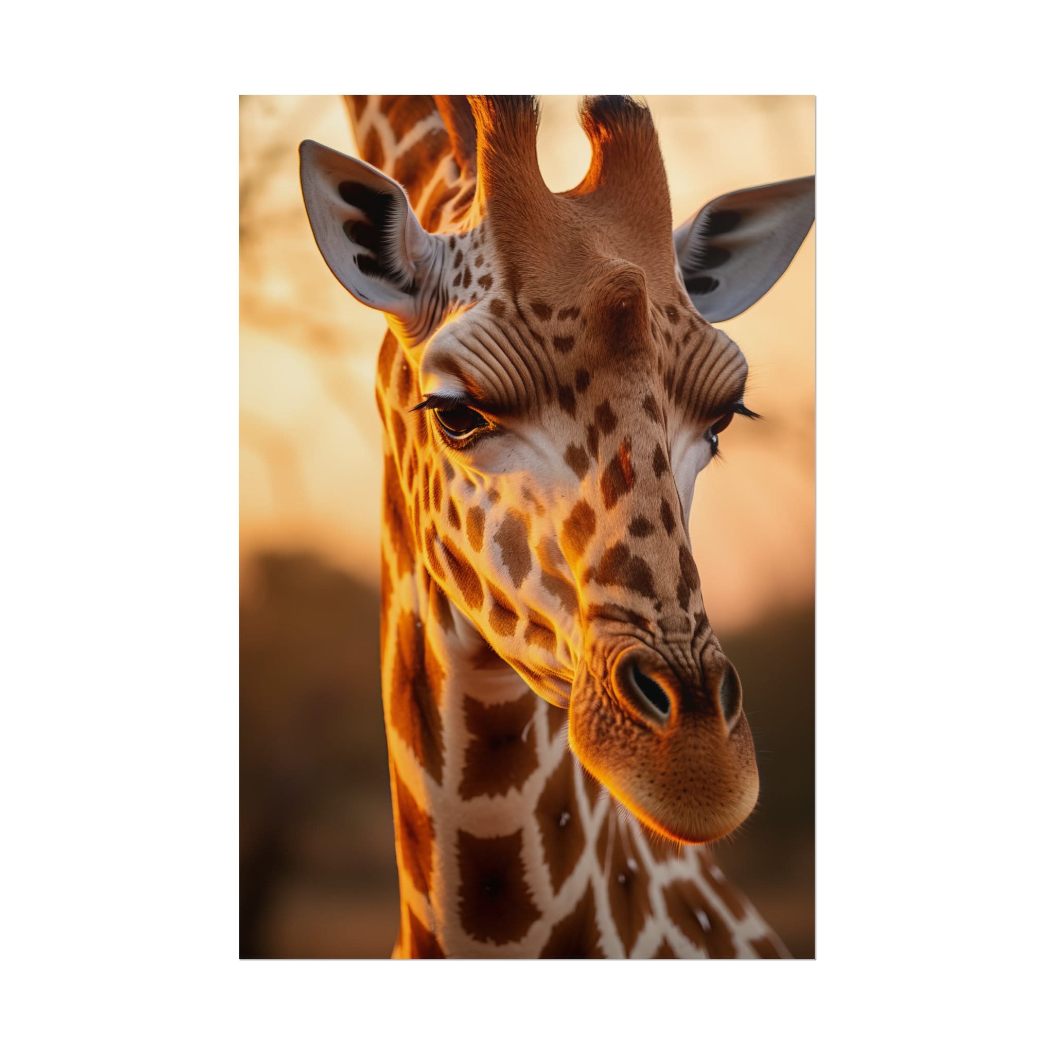 Giraffe Poster Print Color Giraffe Art Giraffe Wall Decor Giraffe Photo ...