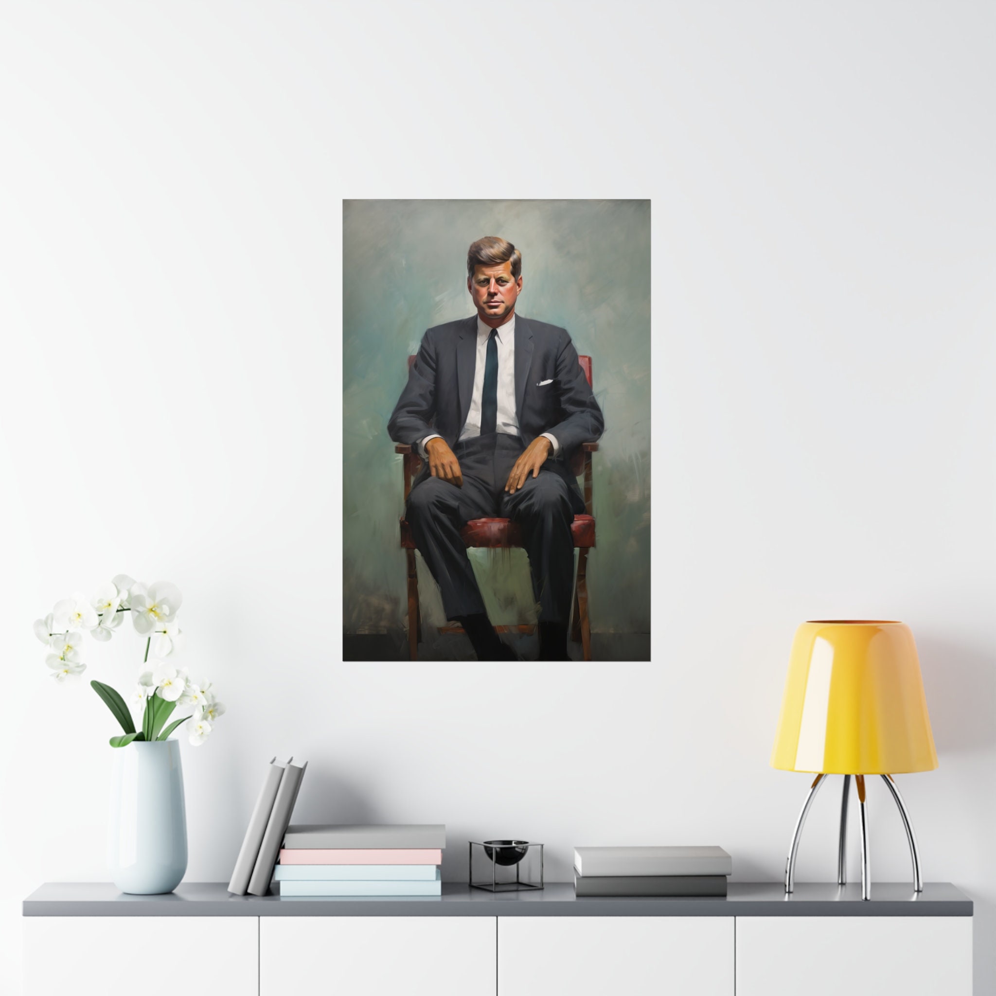 Vibrant JFK Portrait Print: Colorful JFK Art Presidential Decor Perfect ...