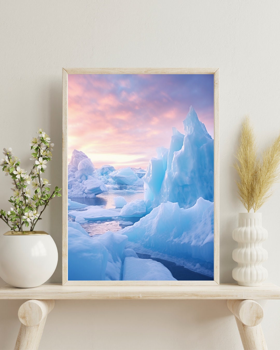 Sunrise Iceberg Poster Print | Winter Decor | Landscape Wall Art ...