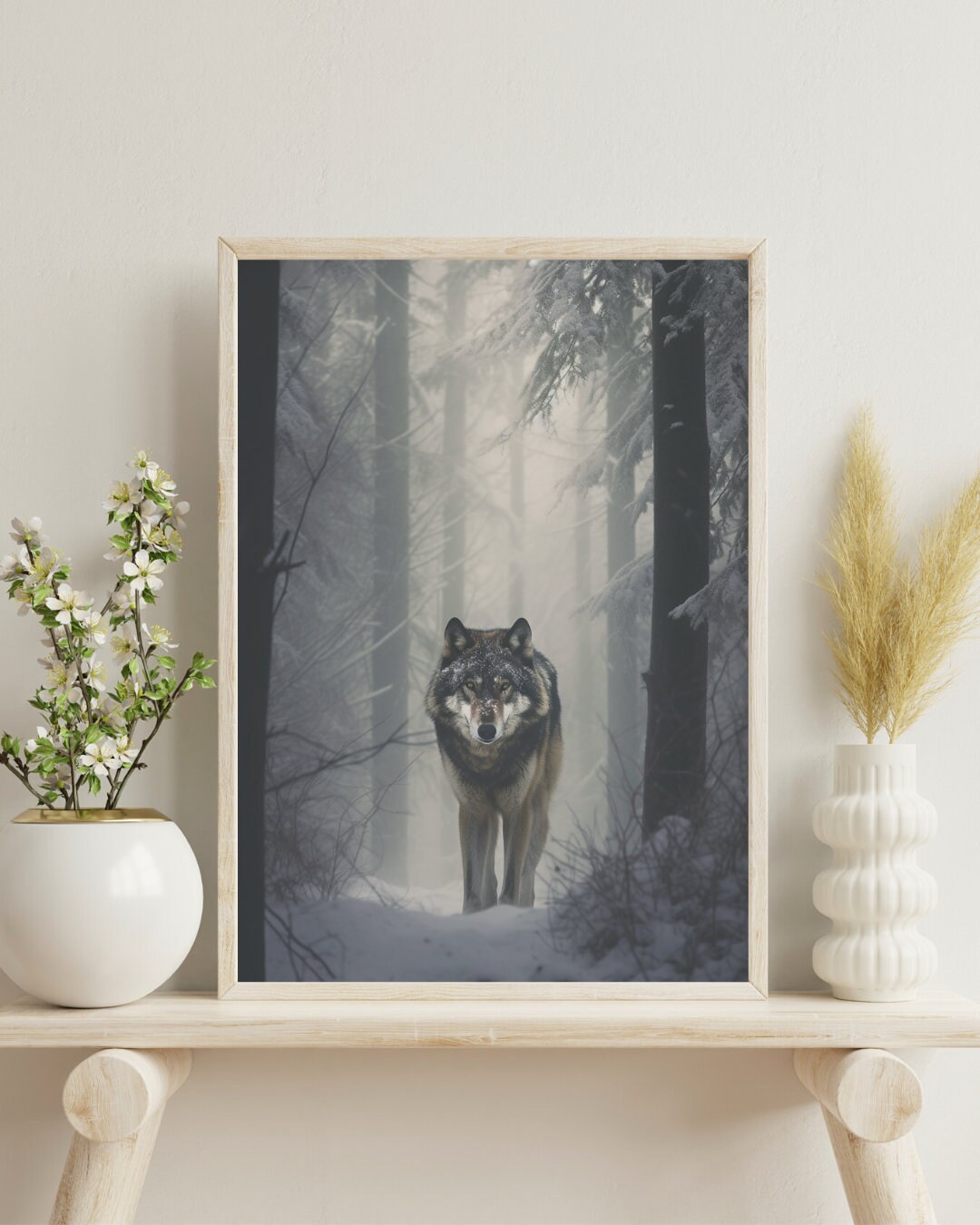 Mysterious Wolf Poster Print | Western Wolf Art | Wolf Wall Decor ...