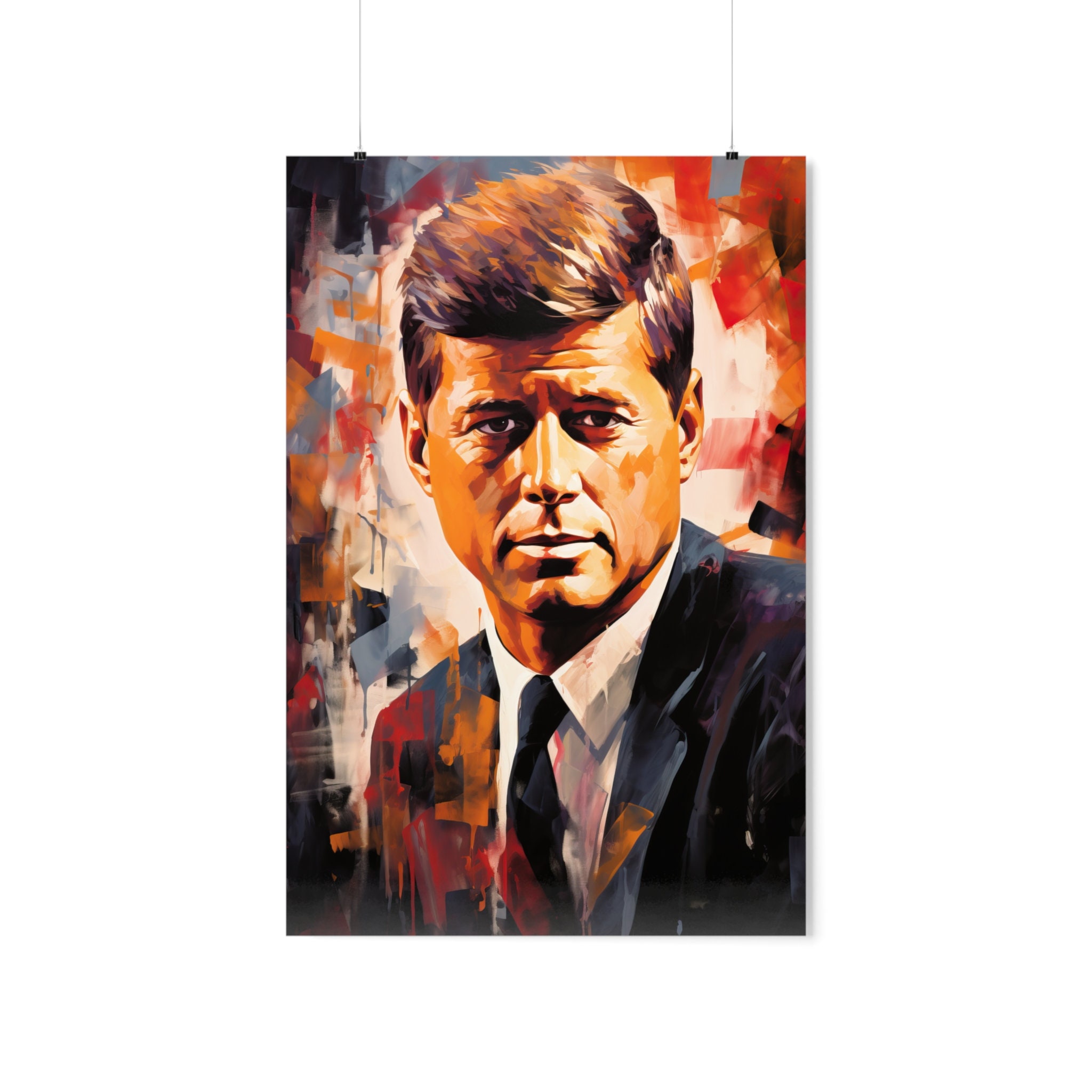 Vibrant JFK Portrait Print: Colorful JFK Art - Presidential Decor ...