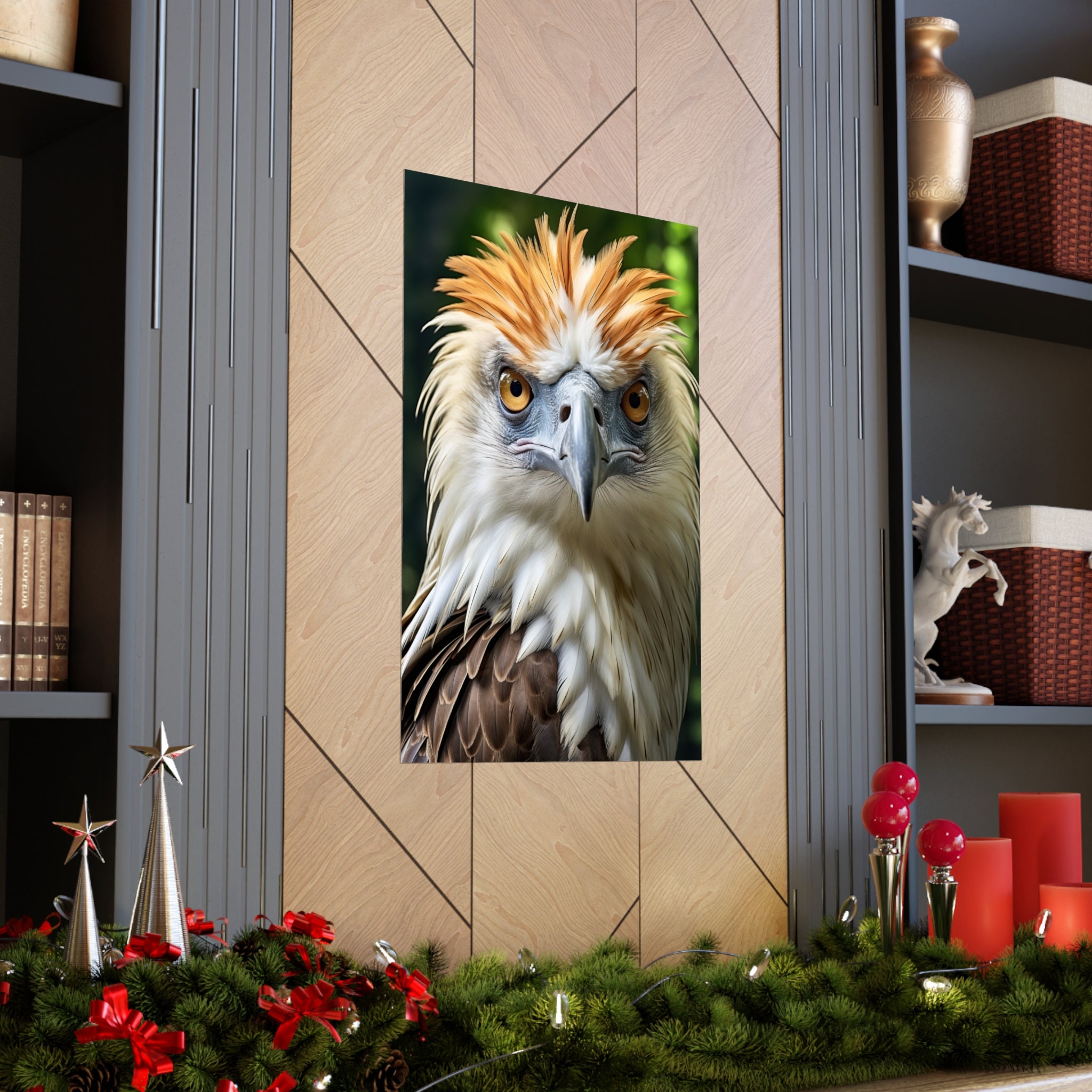 Vibrant Closeup Philippine Eagle Poster - Majestic Wildlife Art ...