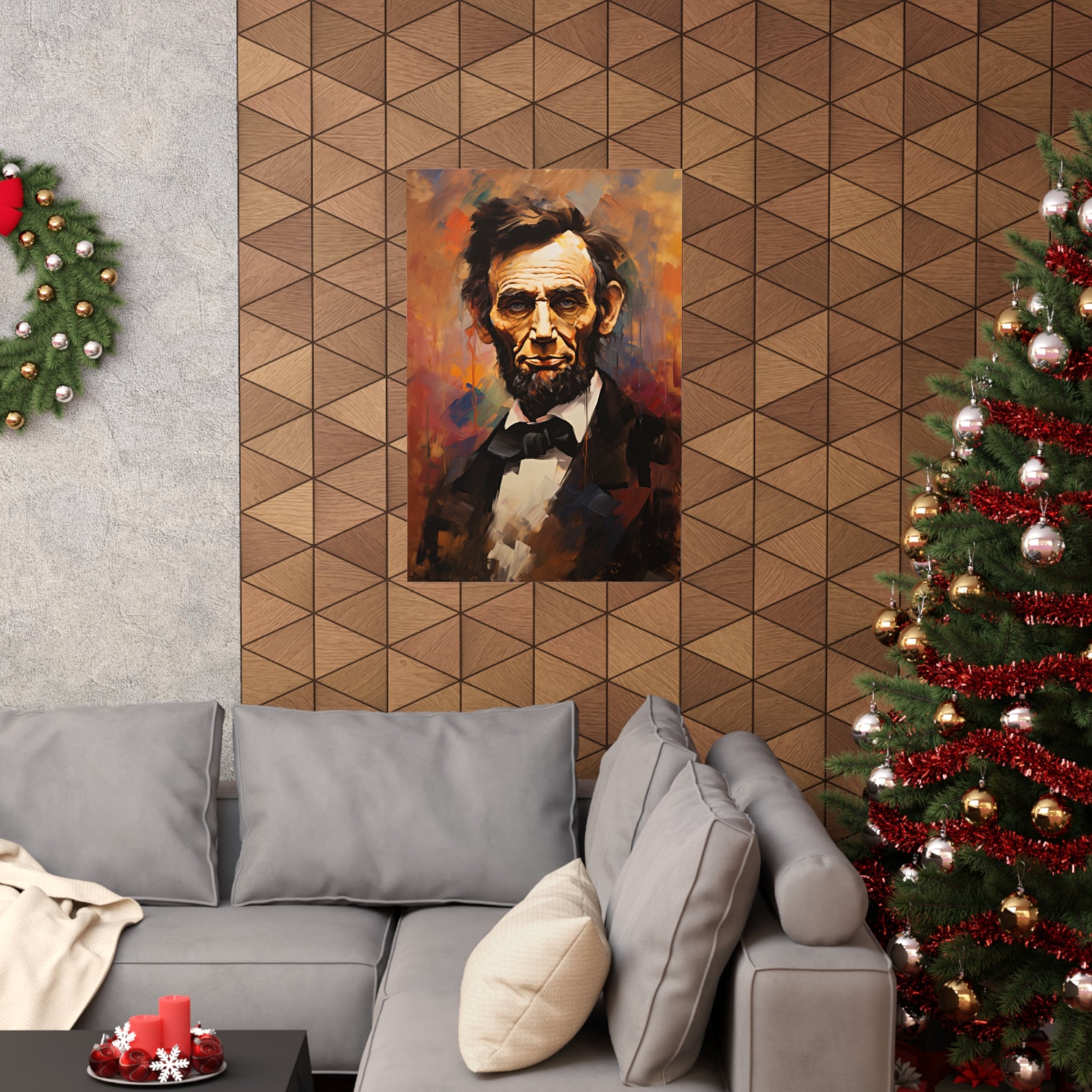 Lincoln Abstract Art Historical Wall Decor President Lincoln Portrait ...