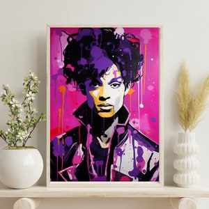 Abstract Prince Art Print - Vibrant Tribute to the Musical Icon ...