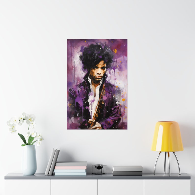 Abstract Prince Singer Poster Print Vibrant Tribute Artwork for Music ...
