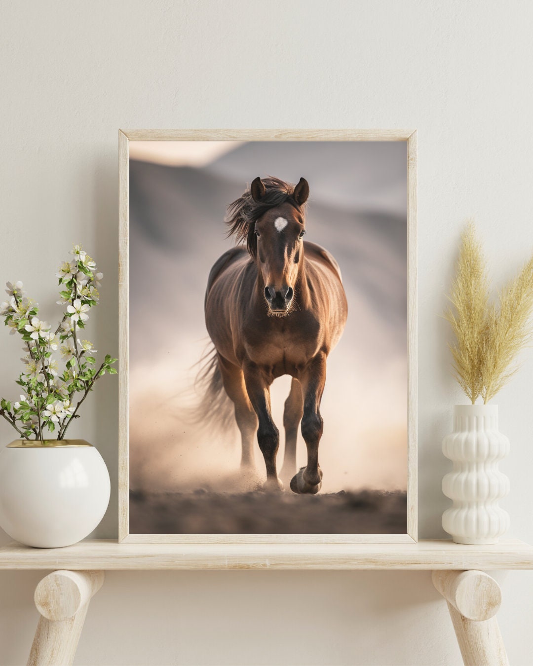 Horse Running Poster Print | Equine Art | Horse Wall Decor | Brown ...