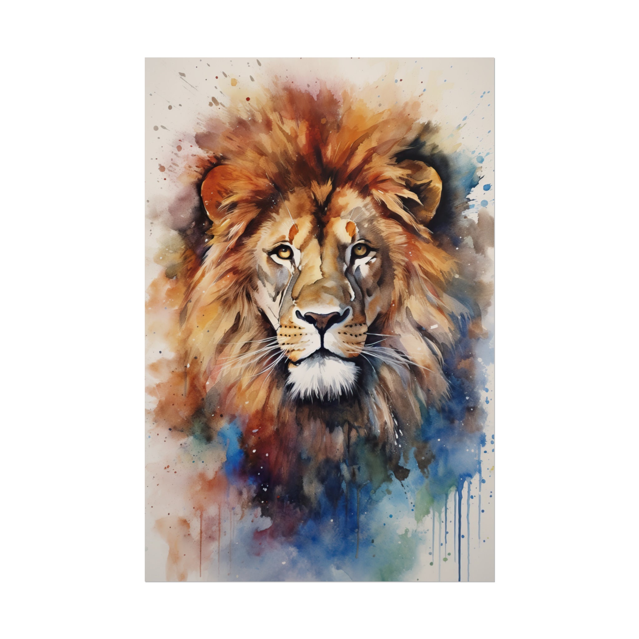 Lion Poster Print | Color Lion Art | Lion Wall Decor | Coloful Lion Art ...