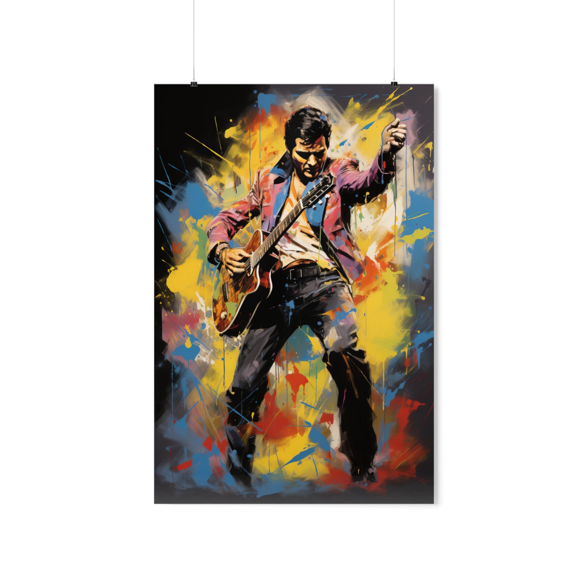 Colorful Elvis Inspiration, Wall Decor, Rock 'n' Roll, Unique Gift ...