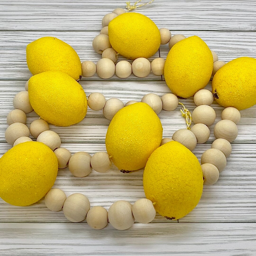 Lemon Garland, Lemon Bead Garland, Lemon Party Banner, Summer Garland ...