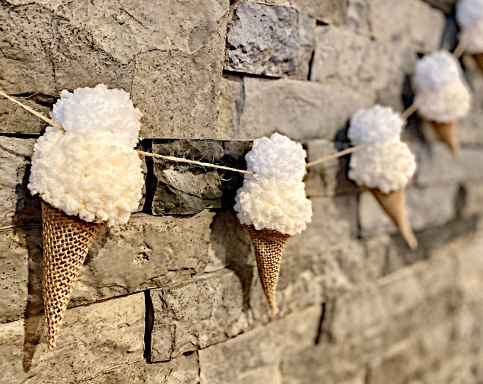 Ice Cream Garland, Ice Cream Cone Garland, Ice Cream Party, Summer ...