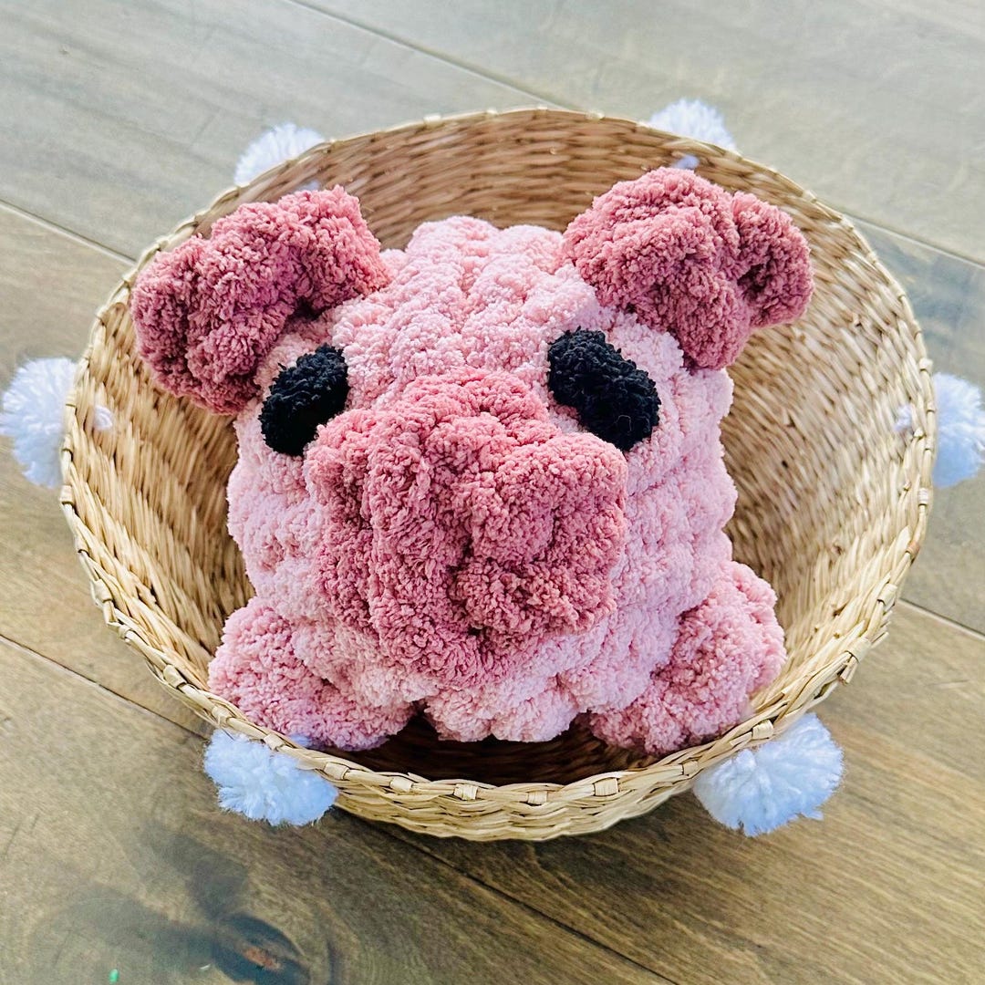 Chunky Knit Pig, Crochet Pig, Pig Stuffed Animal, Stuffed Piglet, Plush ...