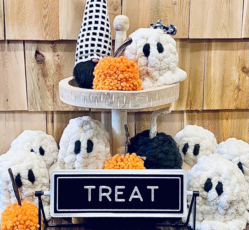 Ghost, Chunky Knit Ghost, Crochet Ghost, Girl Ghost, Halloween Tiered ...