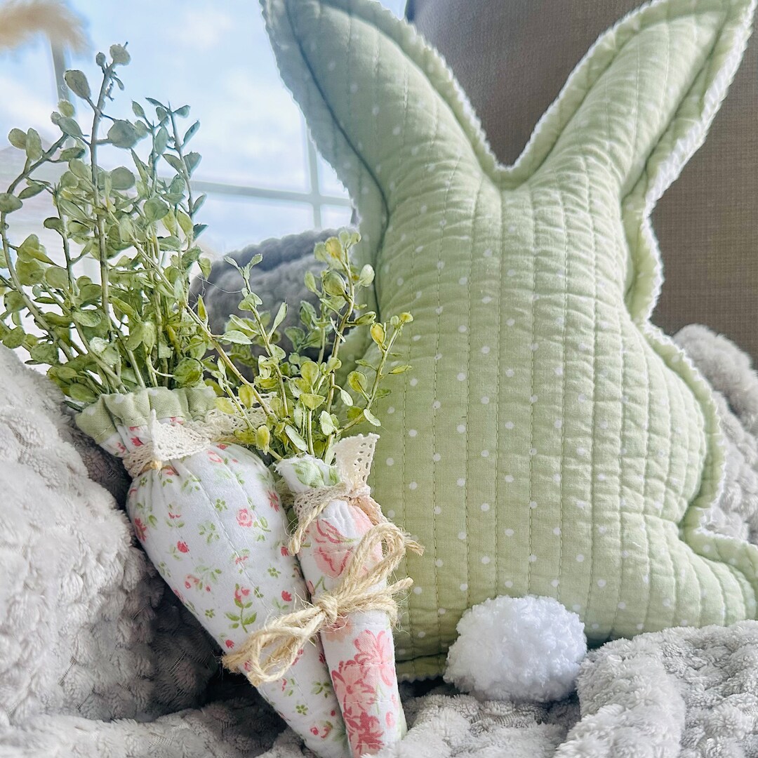 Vintage Quilted Carrot Bundle, Quilted Carrots, Easter Decor, Spring ...