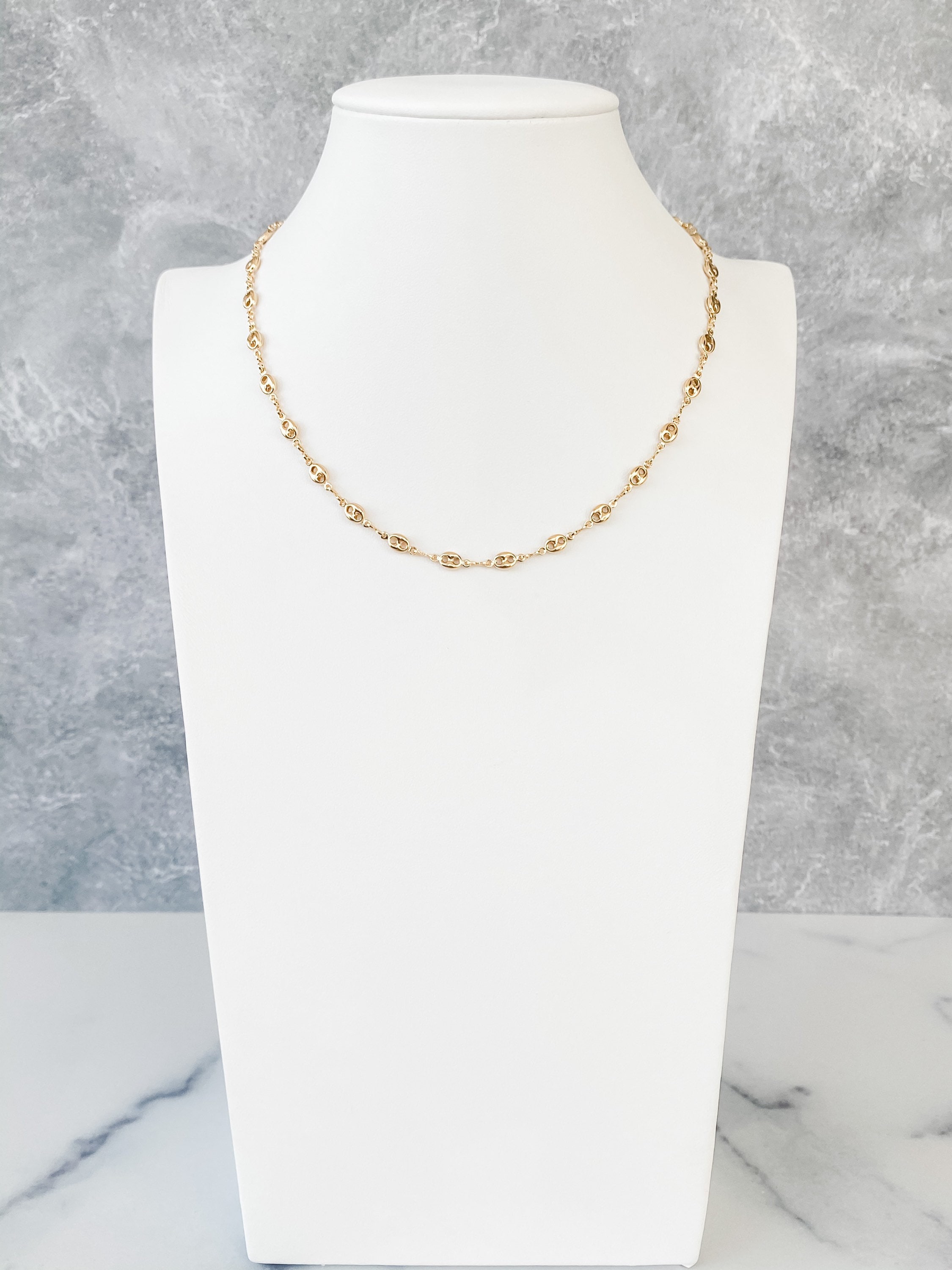 Mariner Chain Necklace Puffy Mariner Chain 18k Gold Filled - Etsy