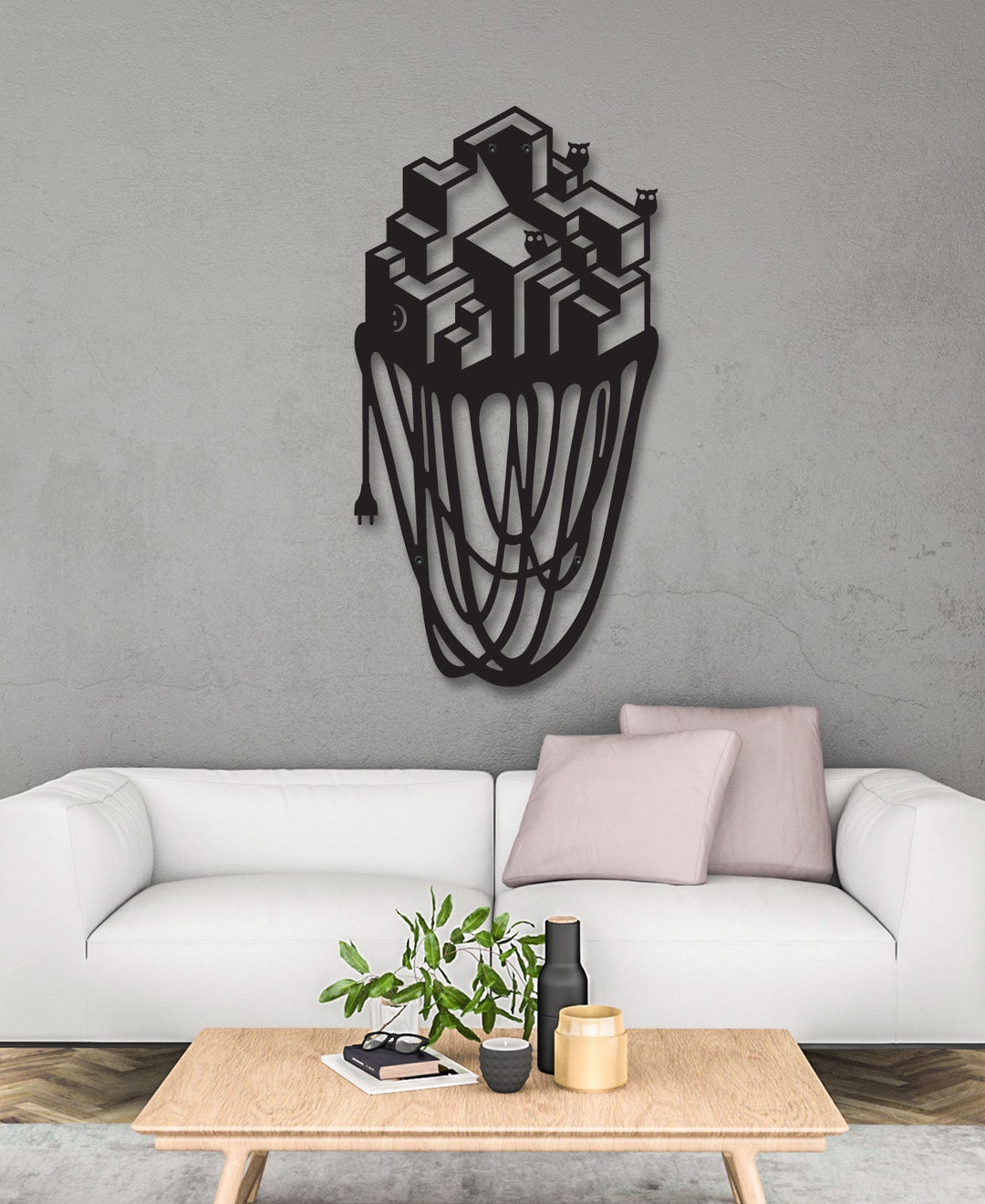 Ironic Crossing Lines - Unique Design Laser Cut Metal Artwork - Matte ...