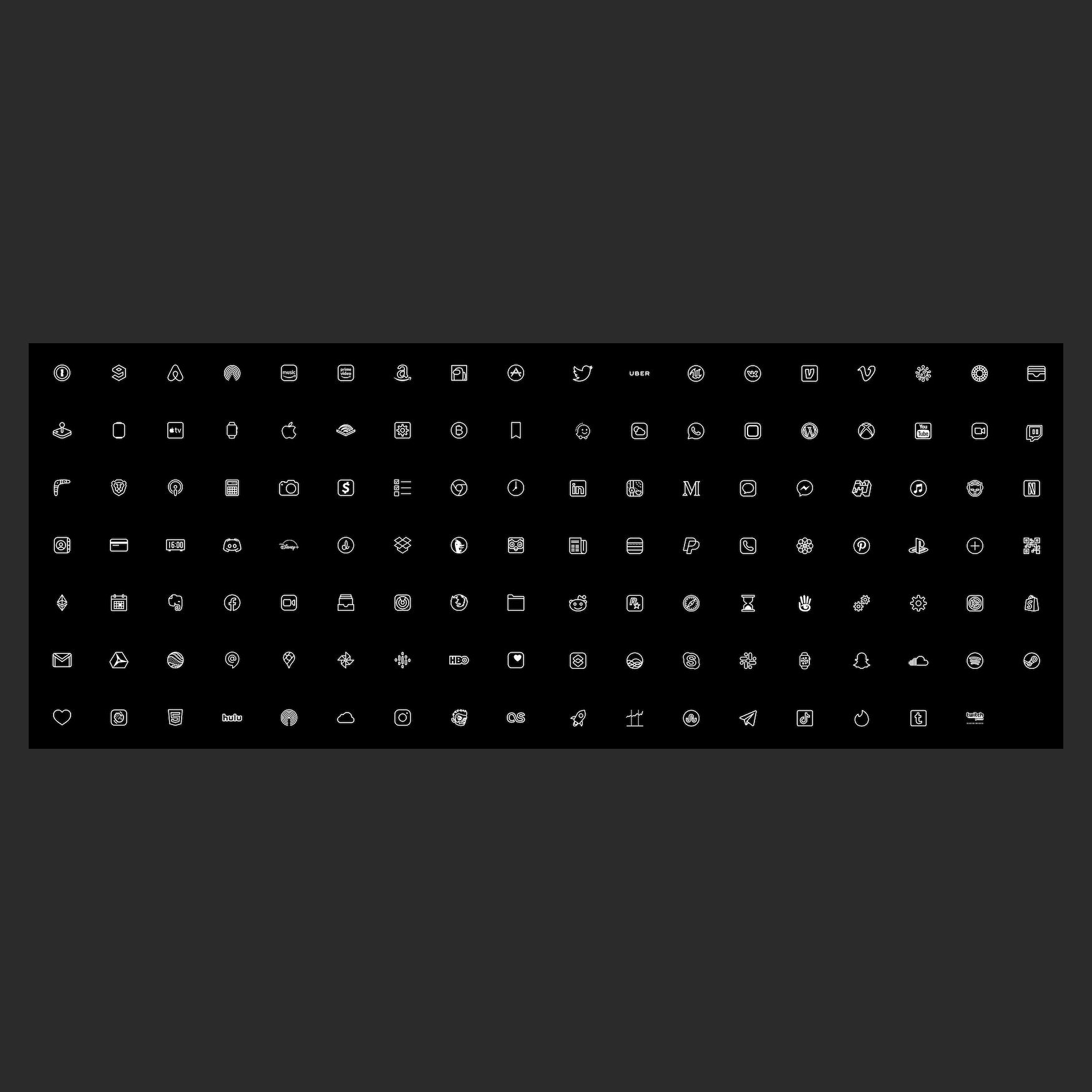 240+ Zwart & Wit iOS Iconen | Minimalistisch startscherm | zwarte ...
