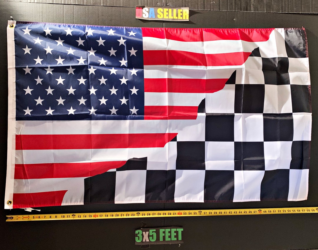 Racing Checkered Flag FREE SHIPPING Checkered / USA Racing - Etsy