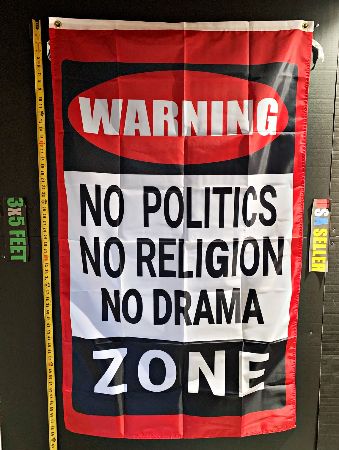 Political Flag Free Shipping No Politics No Religion No Drama Etsy