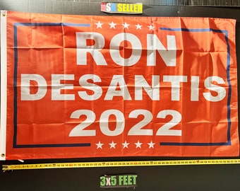 Ron Desantis Flag FREE SHIPPING Desantis 2022 Governor Re-elect Orange ...