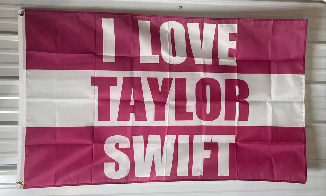 Taylor Swift Flag FREE SHIPPING I Love Taylor Swift Pink - Etsy