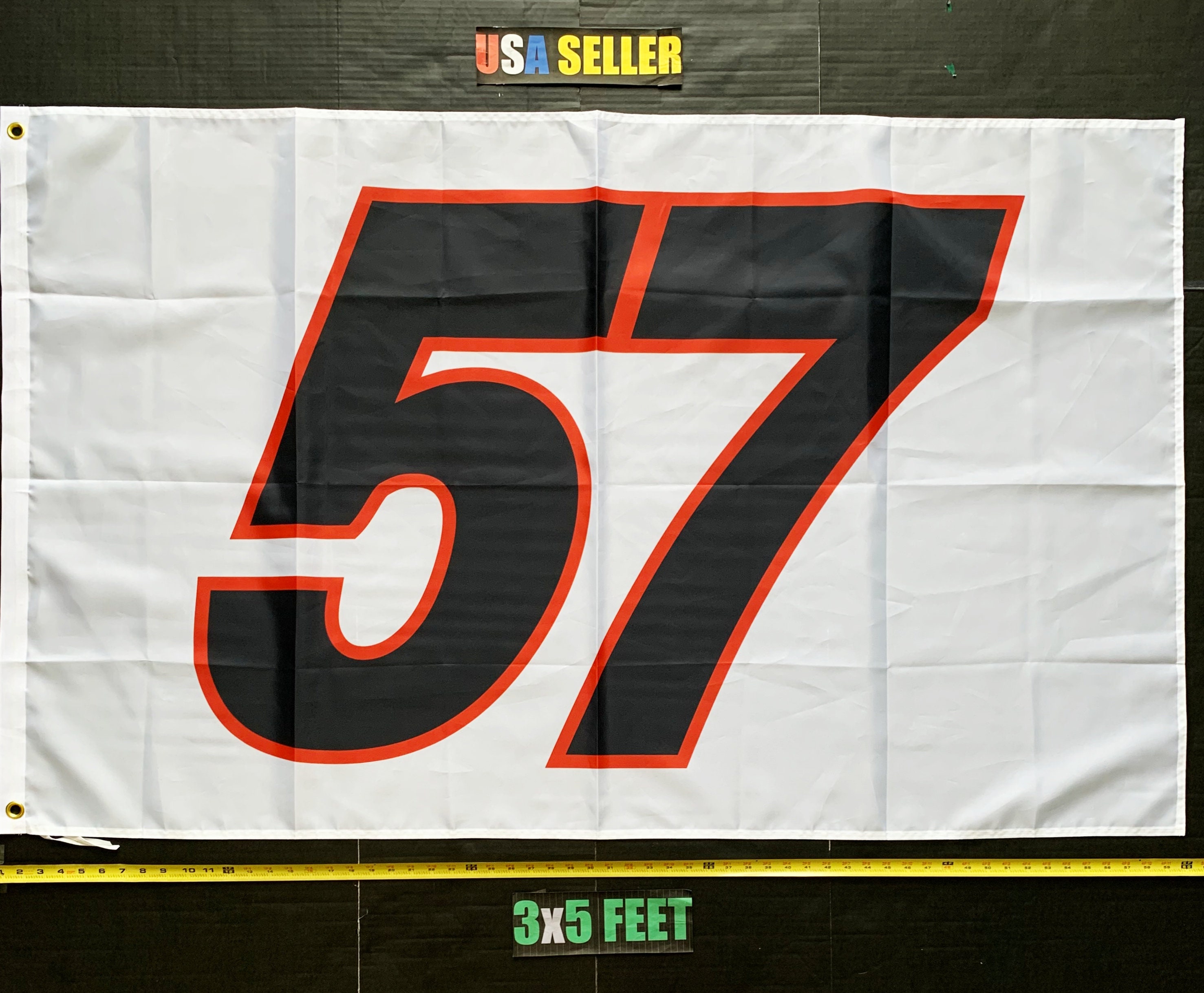Kyle Larson Flag FREE SHIPPING White 57 Racing Chevy Nascar Sprint Cars ...