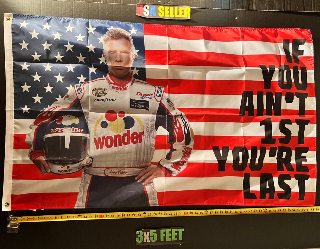 Racing Checkered Flag FREE SHIPPING Ricky Bobby USA Dirt Racing ...