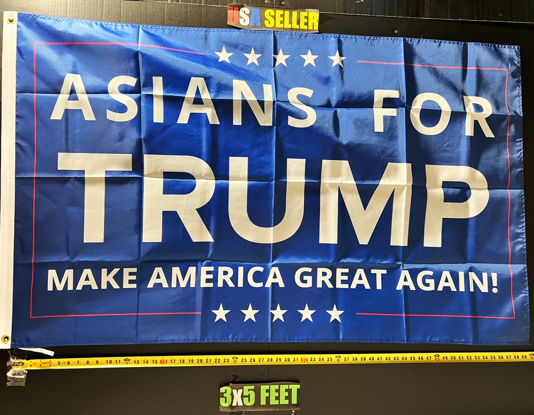 Donald Trump Flag FREE SHIPPING Asians for Trump Desantis Vivek ...
