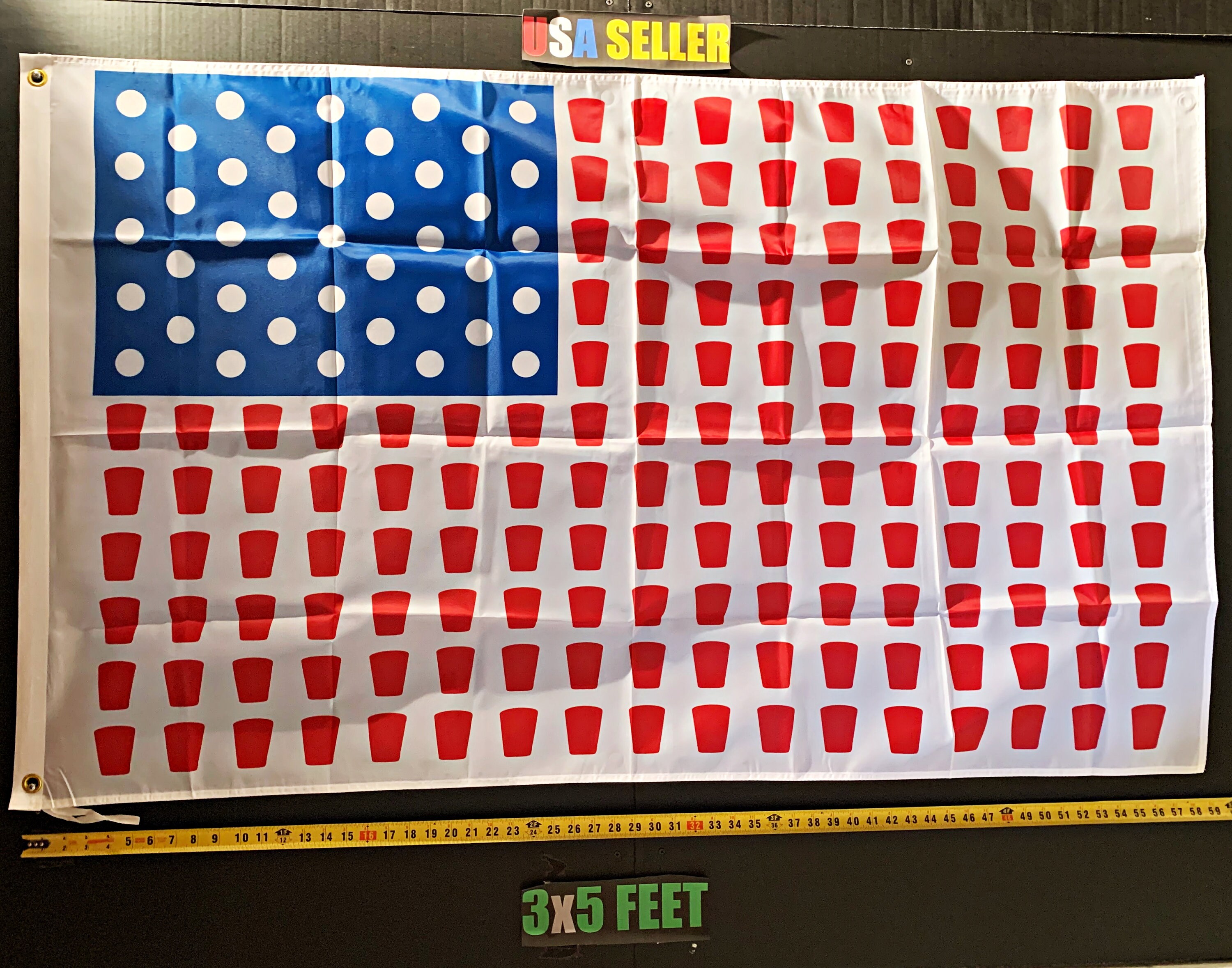 Beer Flag FREE SHIPPING Beer Pong Red Solo Cup USA Flag Beer - Etsy UK