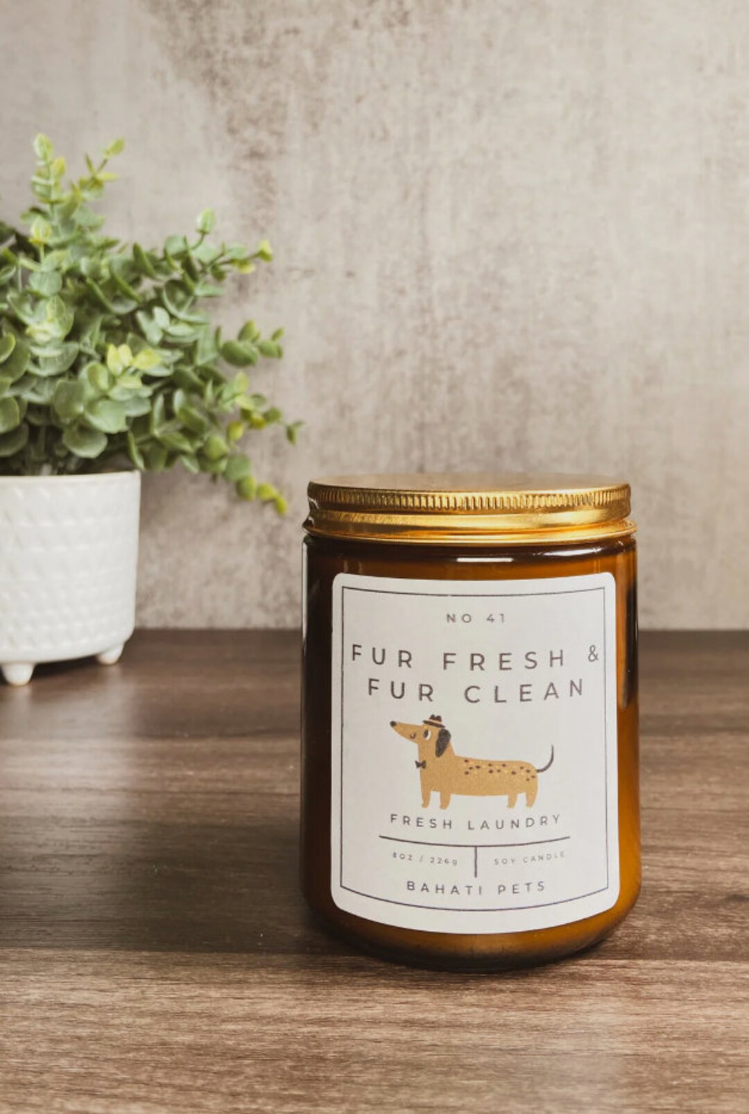 Fur Fresh & Fur Clean 100% Soy Odor Eliminating Candle for Pet Lovers ...