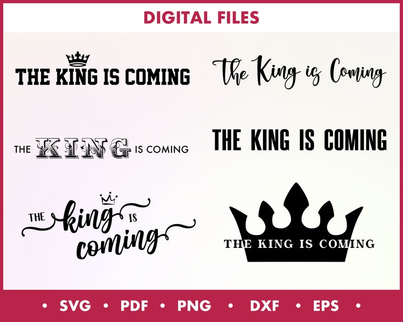 The King is Coming SVG, Crown SVG, Silhouette Crown SVG, Christian ...