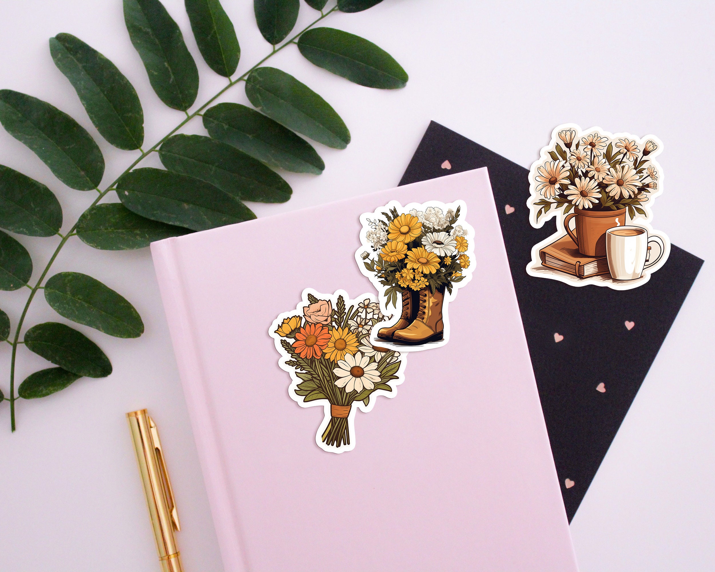 Sticker Pack Flowers Clipart PNG SVG, Floral Clip Art, Wild Flower ...