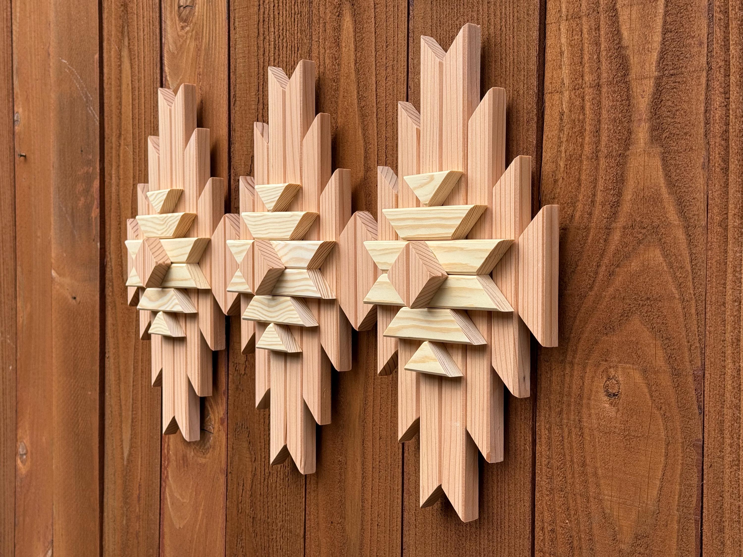 Native American Style Wall Decor, Wooden Aztec Pattern, Handmade Wall ...