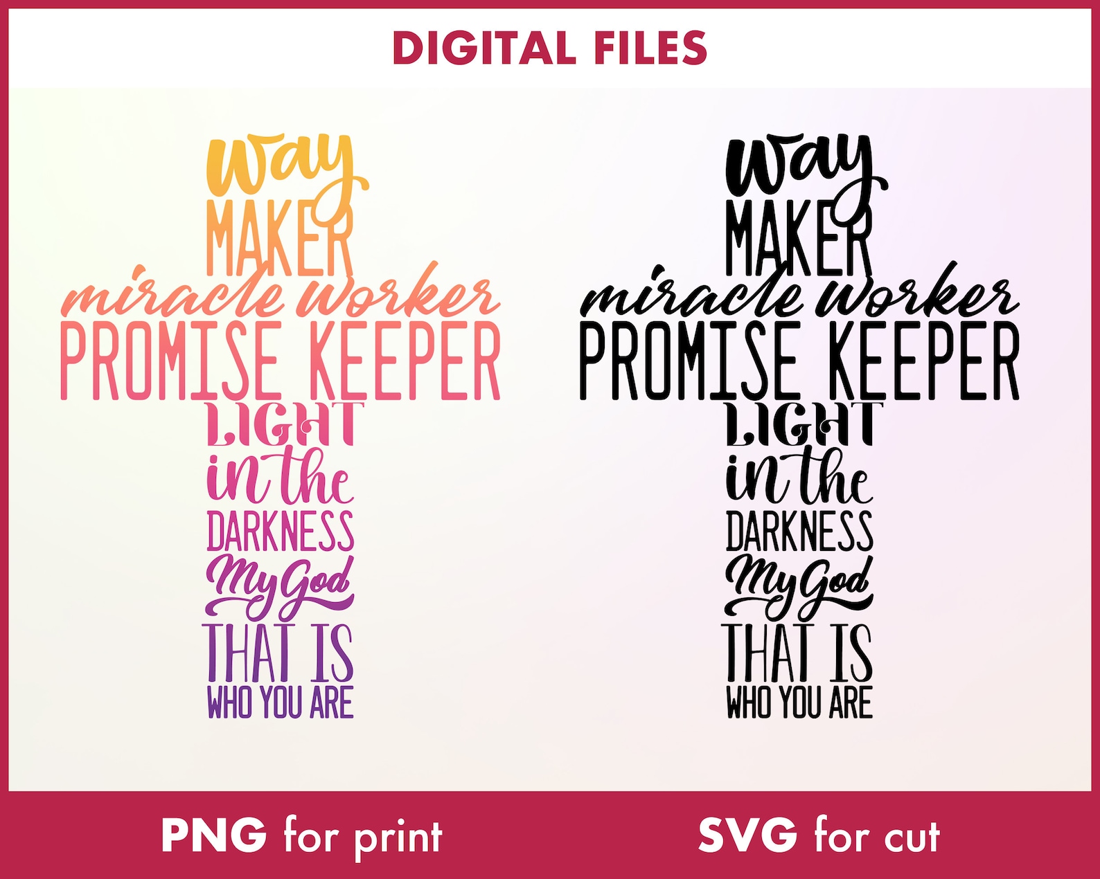 Way Maker SVG, Cross SVG, Christian Svg, Way Maker Canvas SVG, Jesus ...