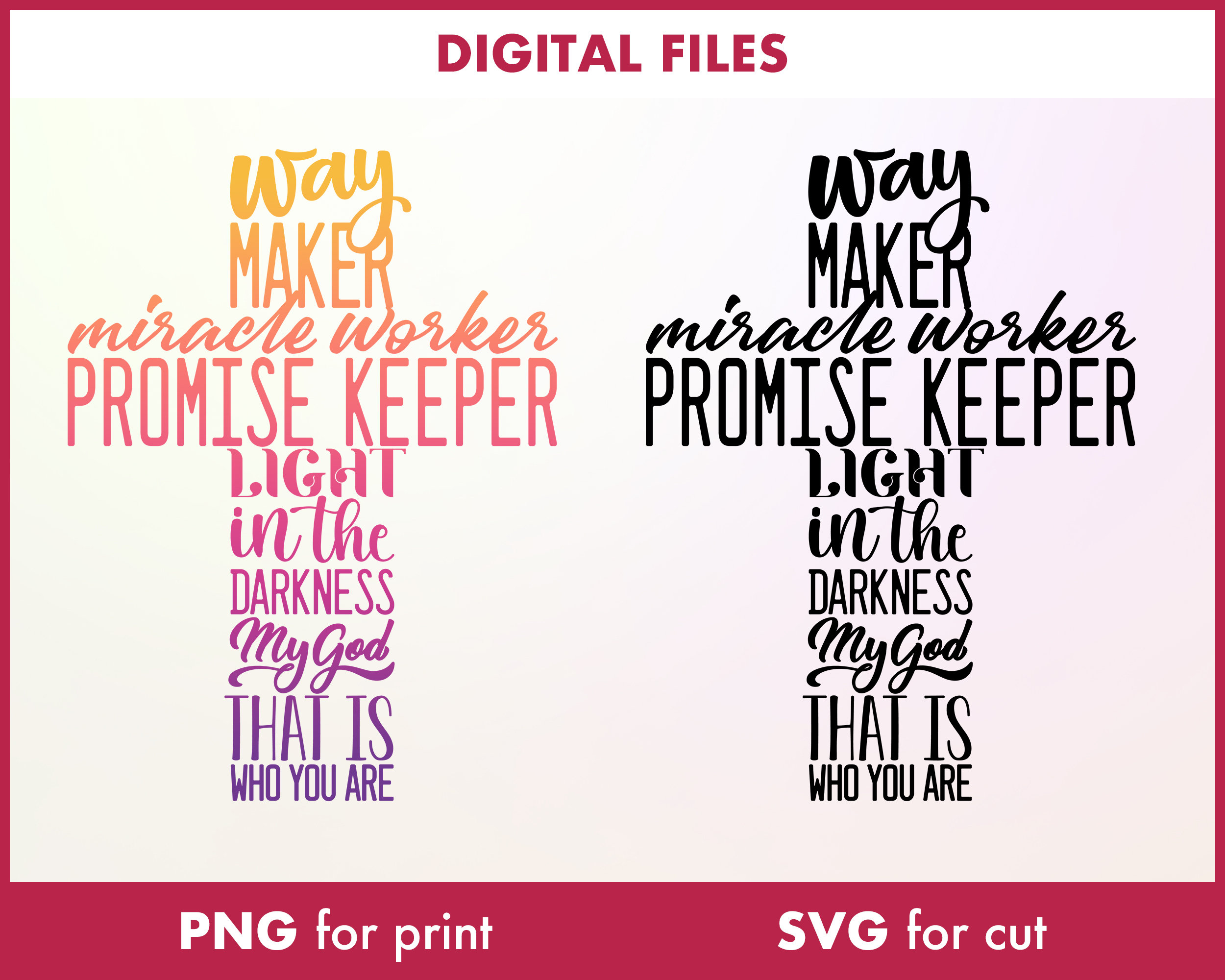 Way Maker SVG, Cross SVG, Christian Svg, Way Maker Canvas SVG, Jesus ...