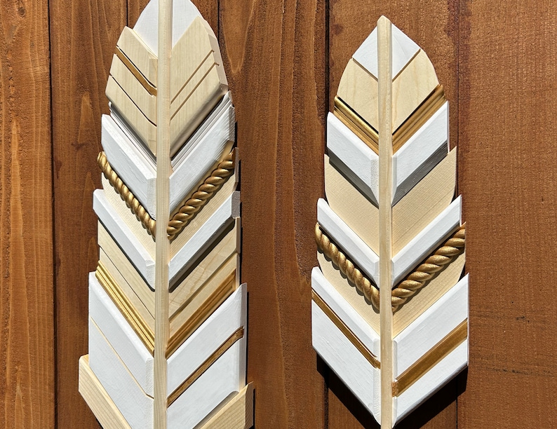 Handmade Wooden Feathers, Boho Style, Ethnic Design for Living Room ...