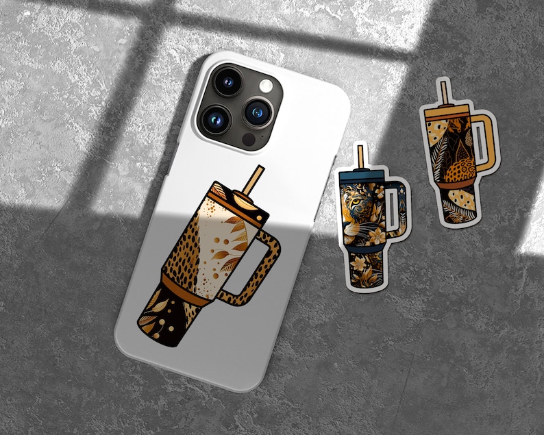 Stanley Tumbler Stickers, Digital Sticker Pack, Coffee Stickers Kawaii ...