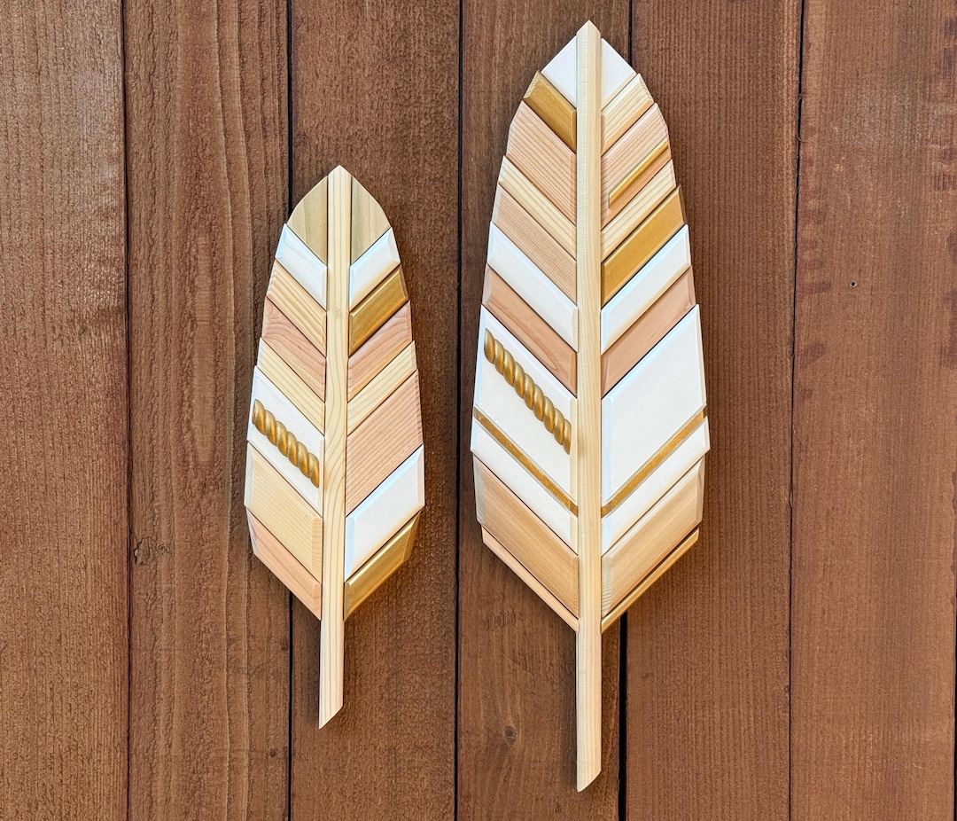 Handmade Wooden Feathers, Boho Style, Ethnic Design for Living Room ...