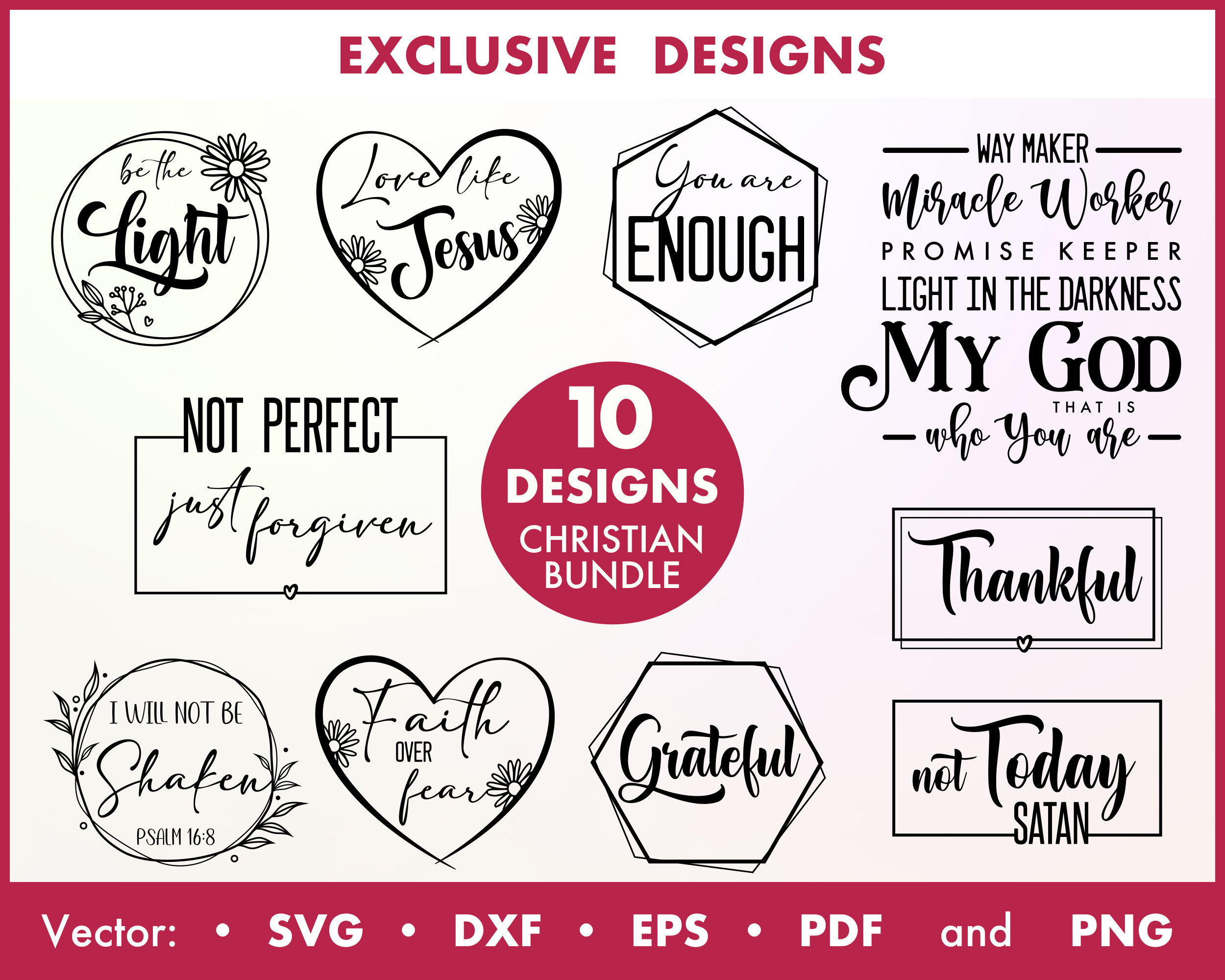 Christian SVG Bundle Bible Verse SVG Waymaker SVG Cross - Etsy