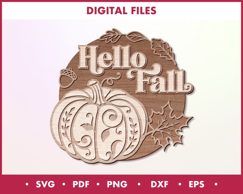 Hello Fall Door Sign SVG, Autumn Decor, Fall Door Hanger, Wall Decor ...