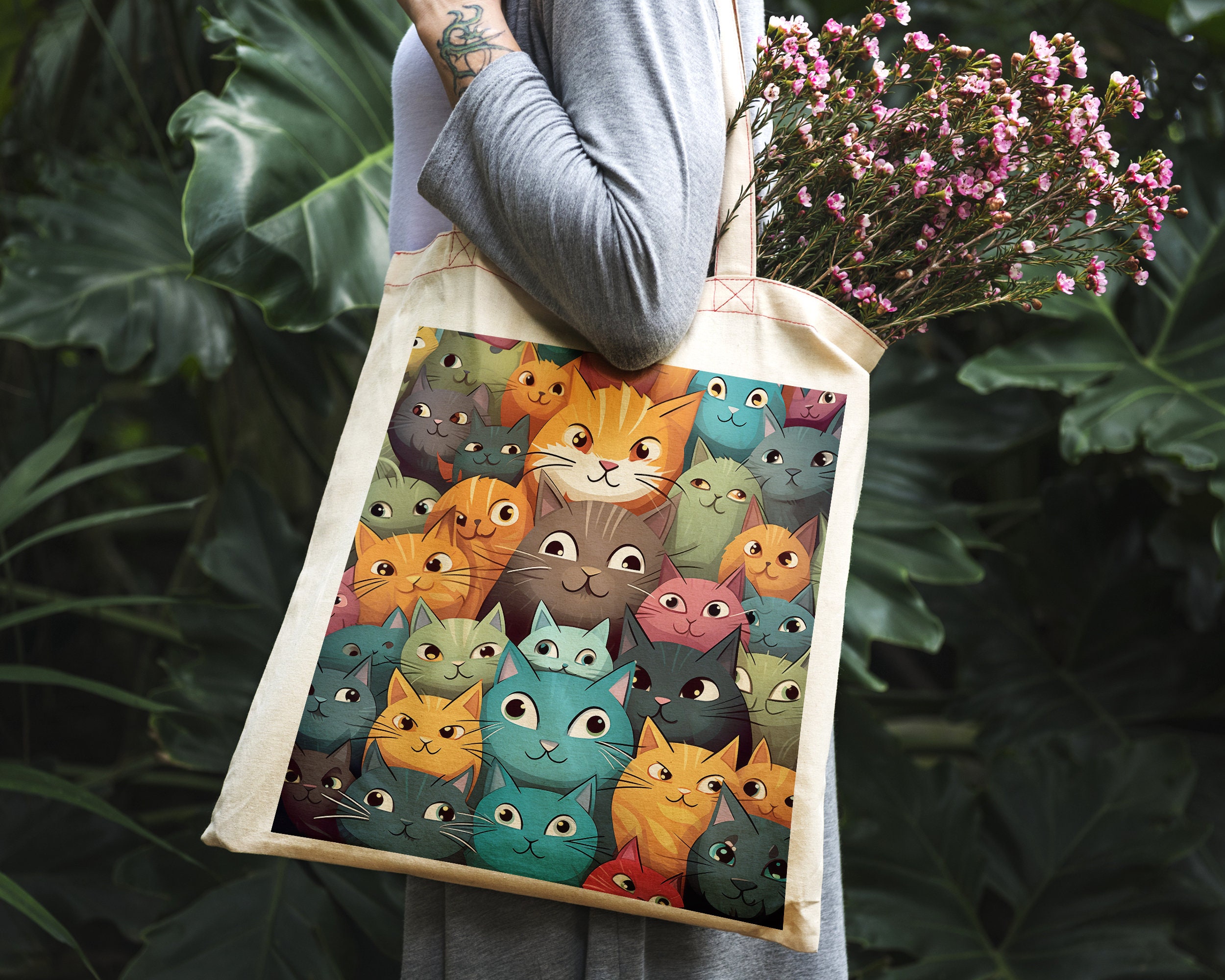 Cat Lovers Bundle, 100 Stickers PNG, Cat Lady Gift, Sticker Pack Varied ...