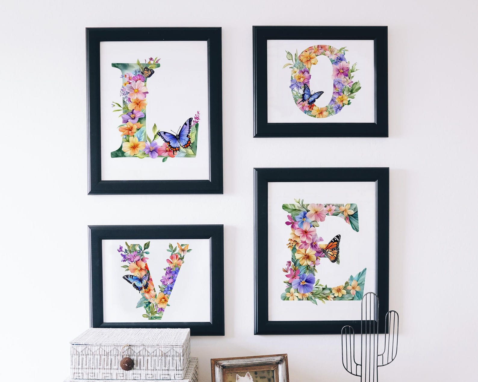 Hello Spring Floral Alphabet, Letter Watercolor Flower, Alphabet ...