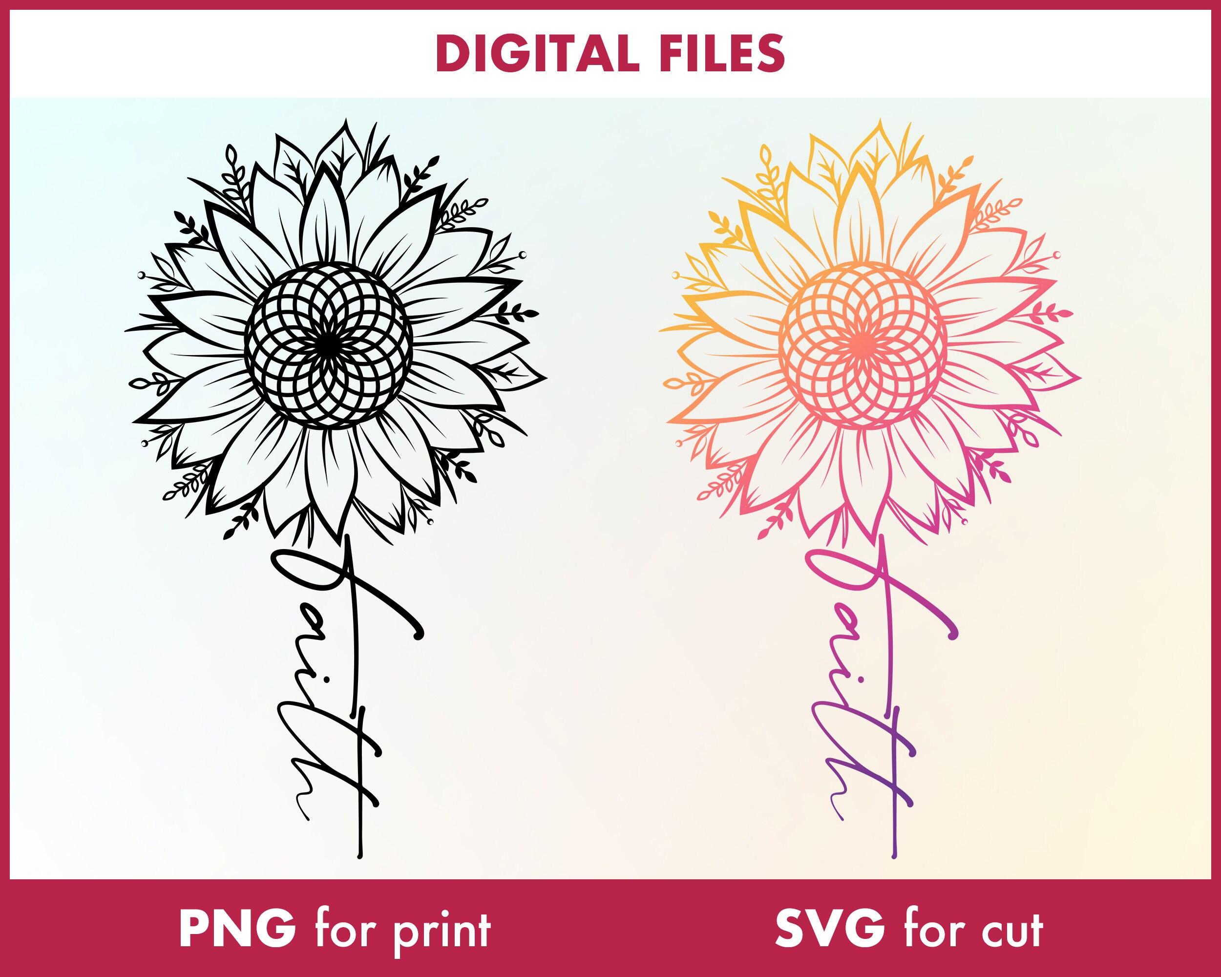 Sunflower SVG, Faith SVG, Flower Svg, Religious Svg, Flower Svg, Svg ...