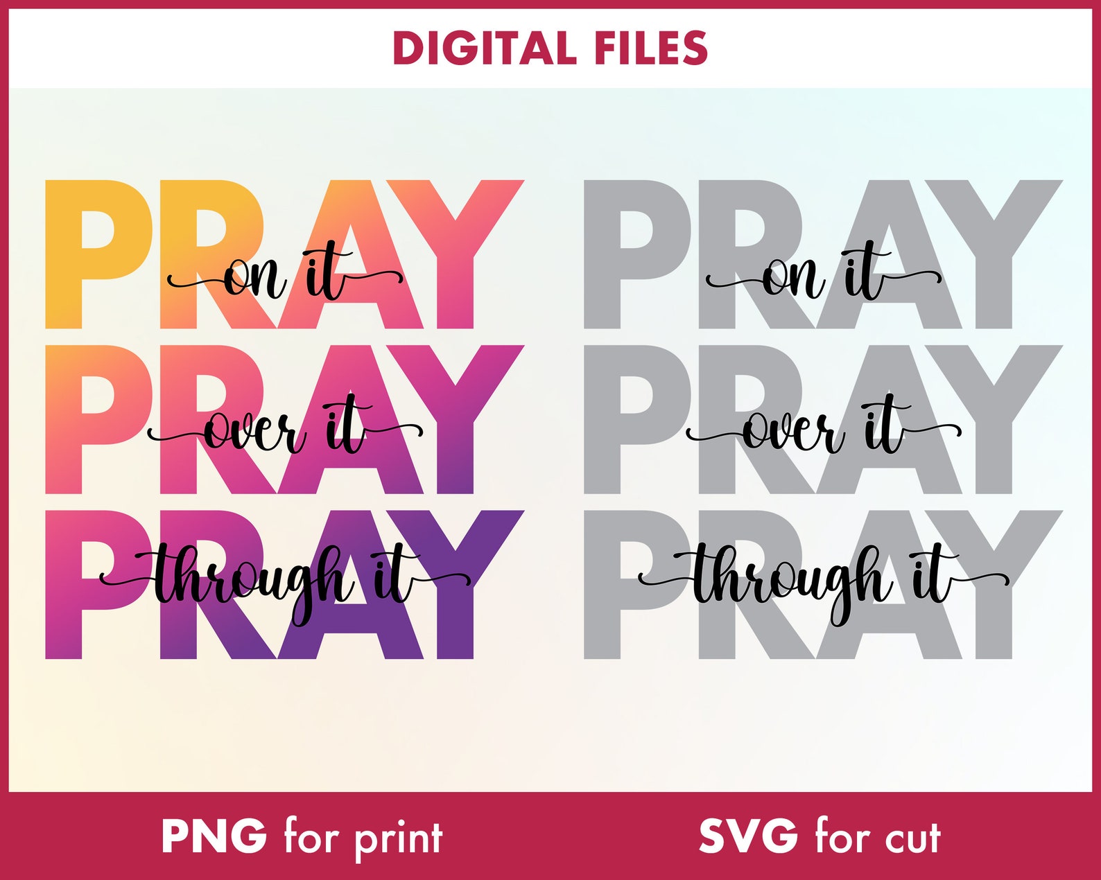 Pray on It Pray Over It Pray Through It, Christian Design Svg, Leopard ...