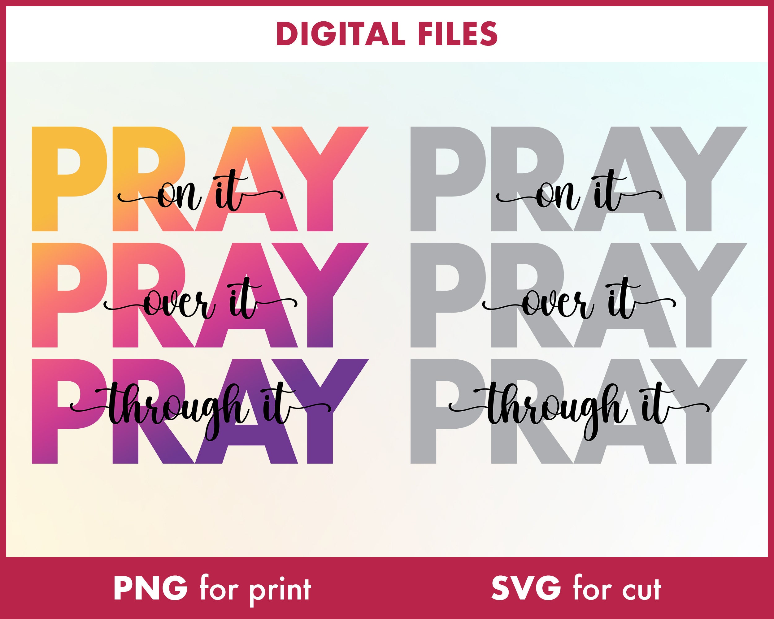 Pray on It Pray Over It Pray Through It, Christian Design Svg, Leopard ...