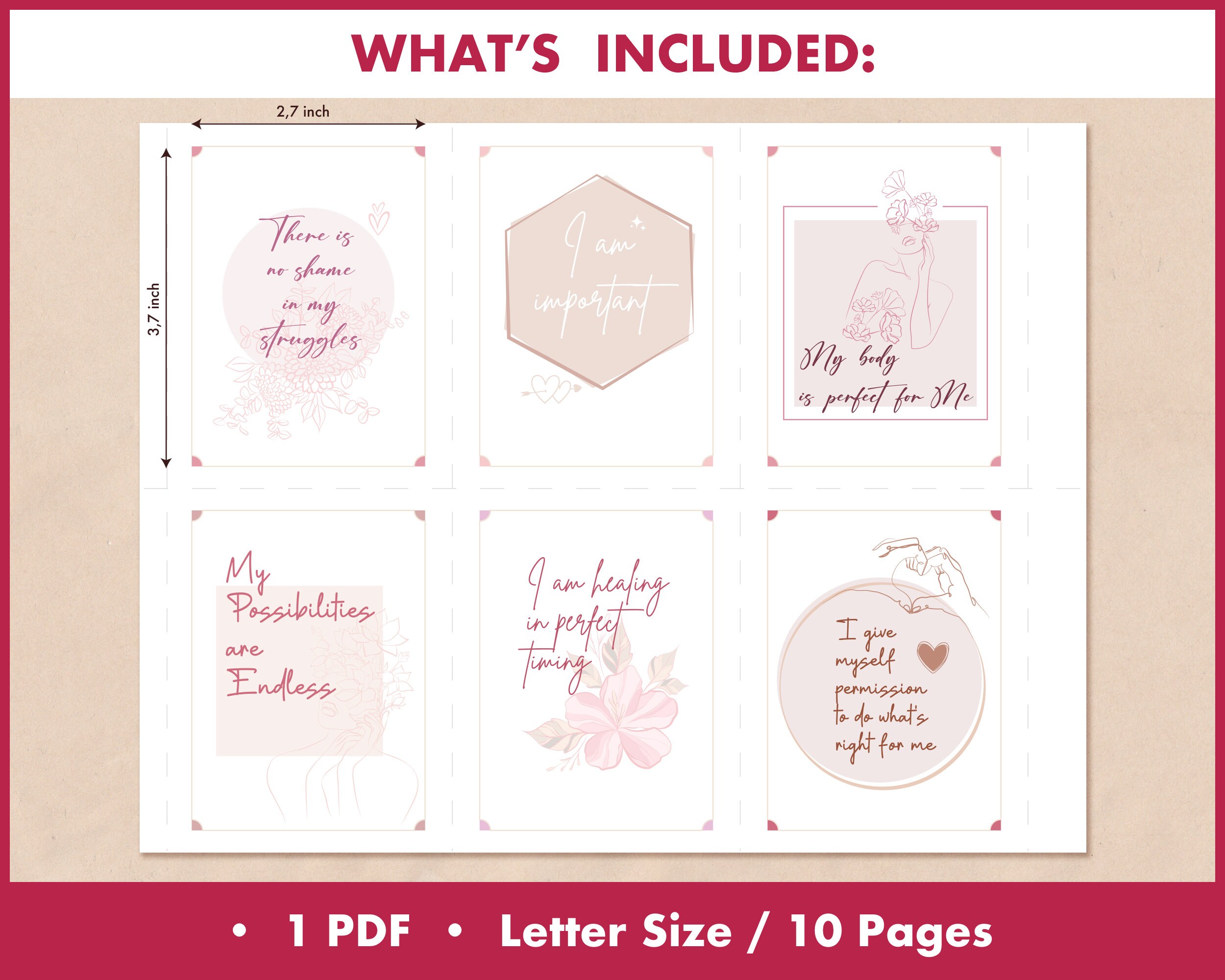 100 Self Care Cards Printable Affirmation PDF Self Love - Etsy